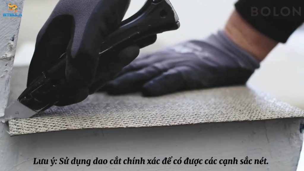 INSTRUCTIONS FOR INSTALLATION OF BOLON WOVEN VINYL FLOORING ON STAIRS – Stella Global